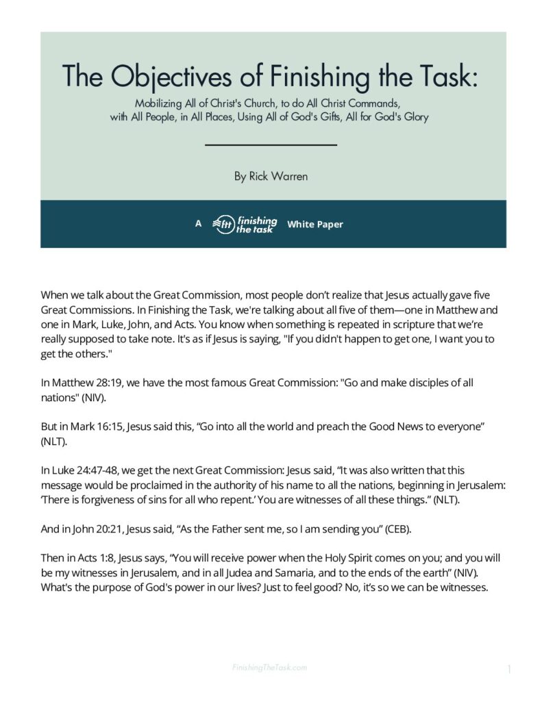 FTT White Papers - Finishing the Task